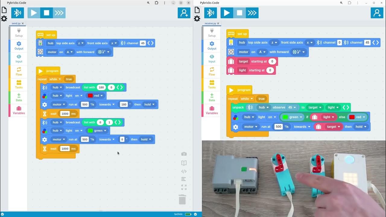 Combining LEGO hubs to use more motors (hub communication part 2) - YouTube
