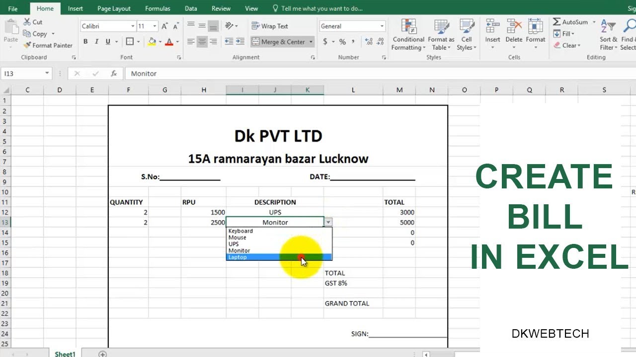 How To Make Bill In Excel In Hindi YouTube how-to-make-bill-in-excel-in-hindi-youtube