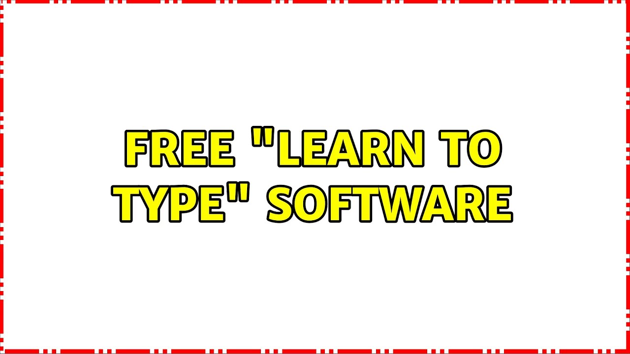 Free "Learn to type" Software (5 Solutions!!) - YouTube