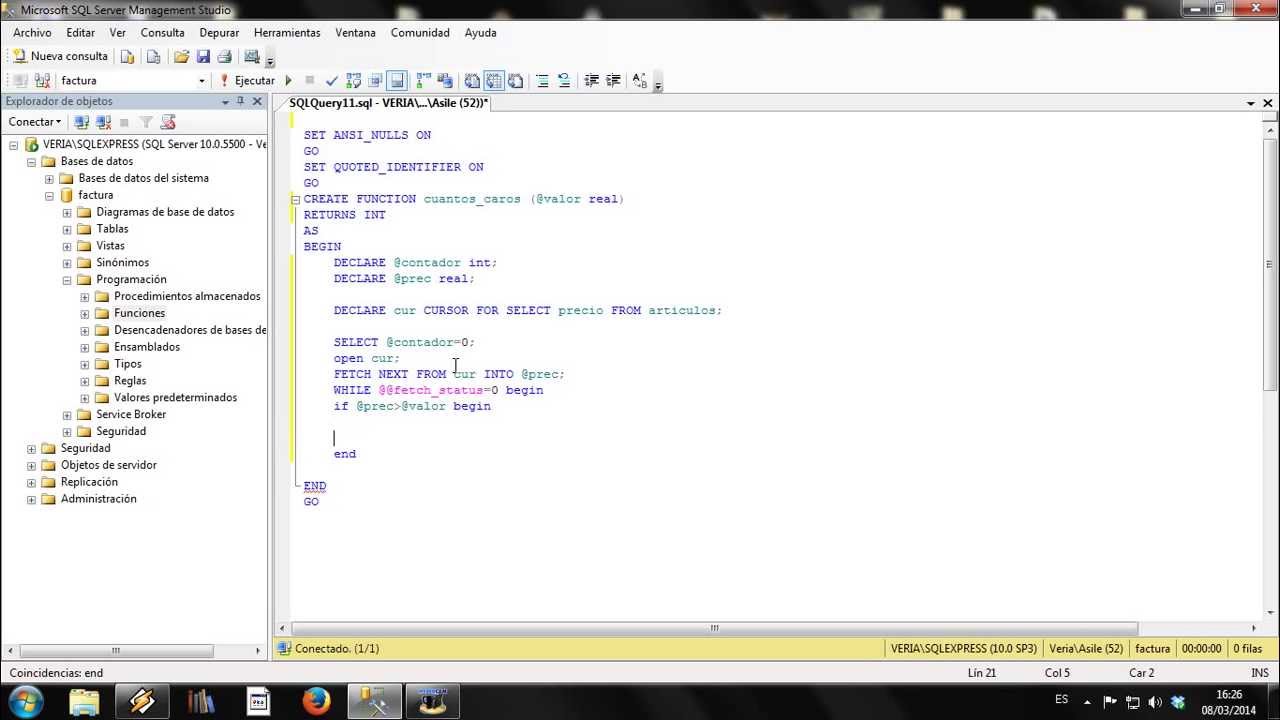 Tutorial Cursor en SQL Server - YouTube