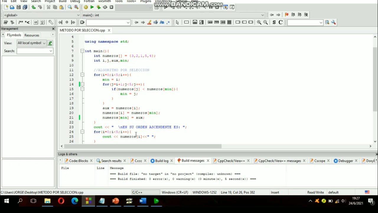 ORDENACION POR SELECCION en C++ y PSeInt - YouTube