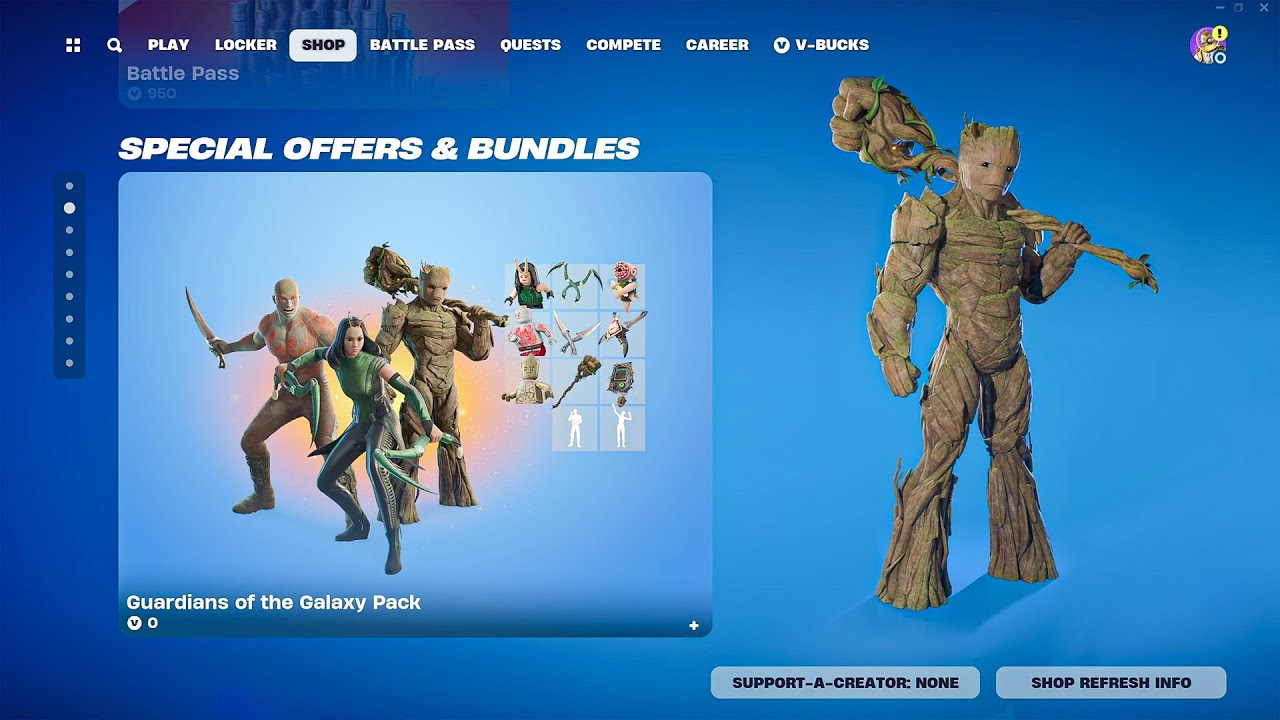 *NEW* Fortnite Guardians of the Galaxy Pack Showcase - YouTube