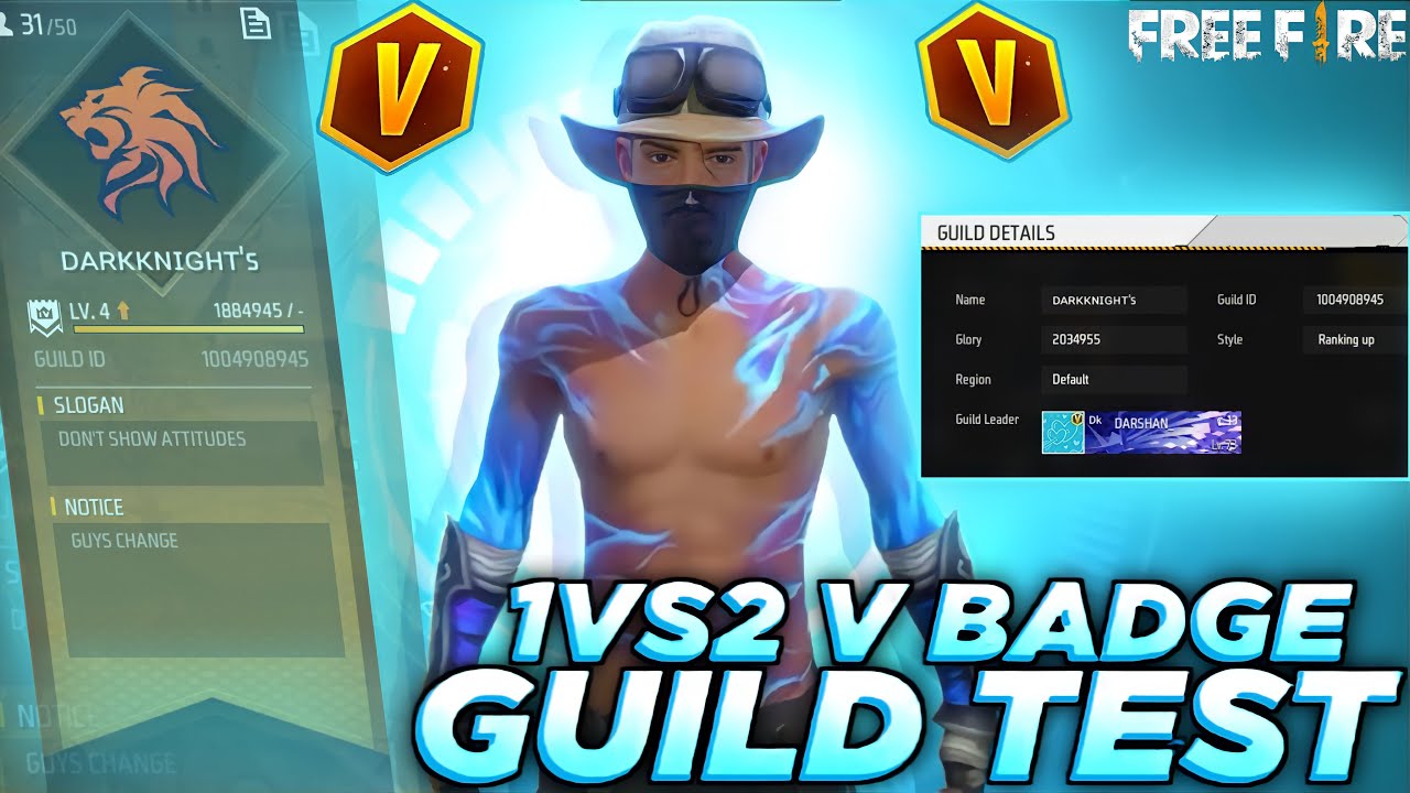 V BADGE GUILD TEST JOIN NOW || FREE FIRE LIVE - YouTube