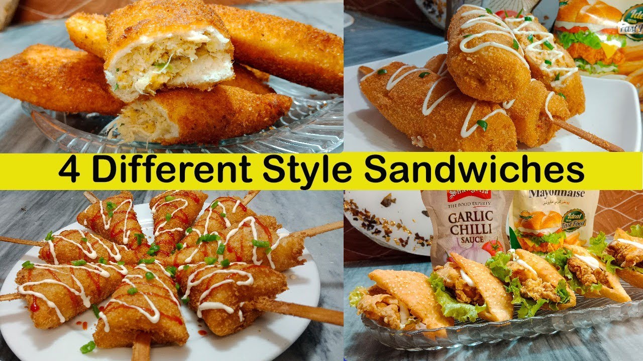 4 Different Style Sandwiches Recipe | Unique Style Bread Recipes ...