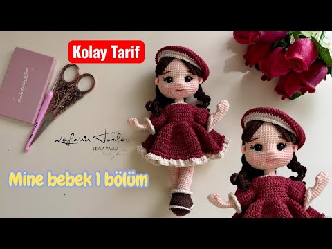 Mine Bebek Amigurumi 👶🧸 | 1. Bölüm Baş ve Kollar Yapımı | 24 cm Örgü Bebek Tarifi ✨