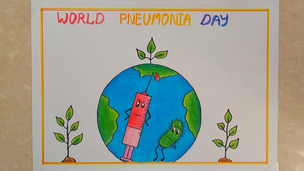 World Pneumonia day || Poster Drawing||Easy poster drawing for ...