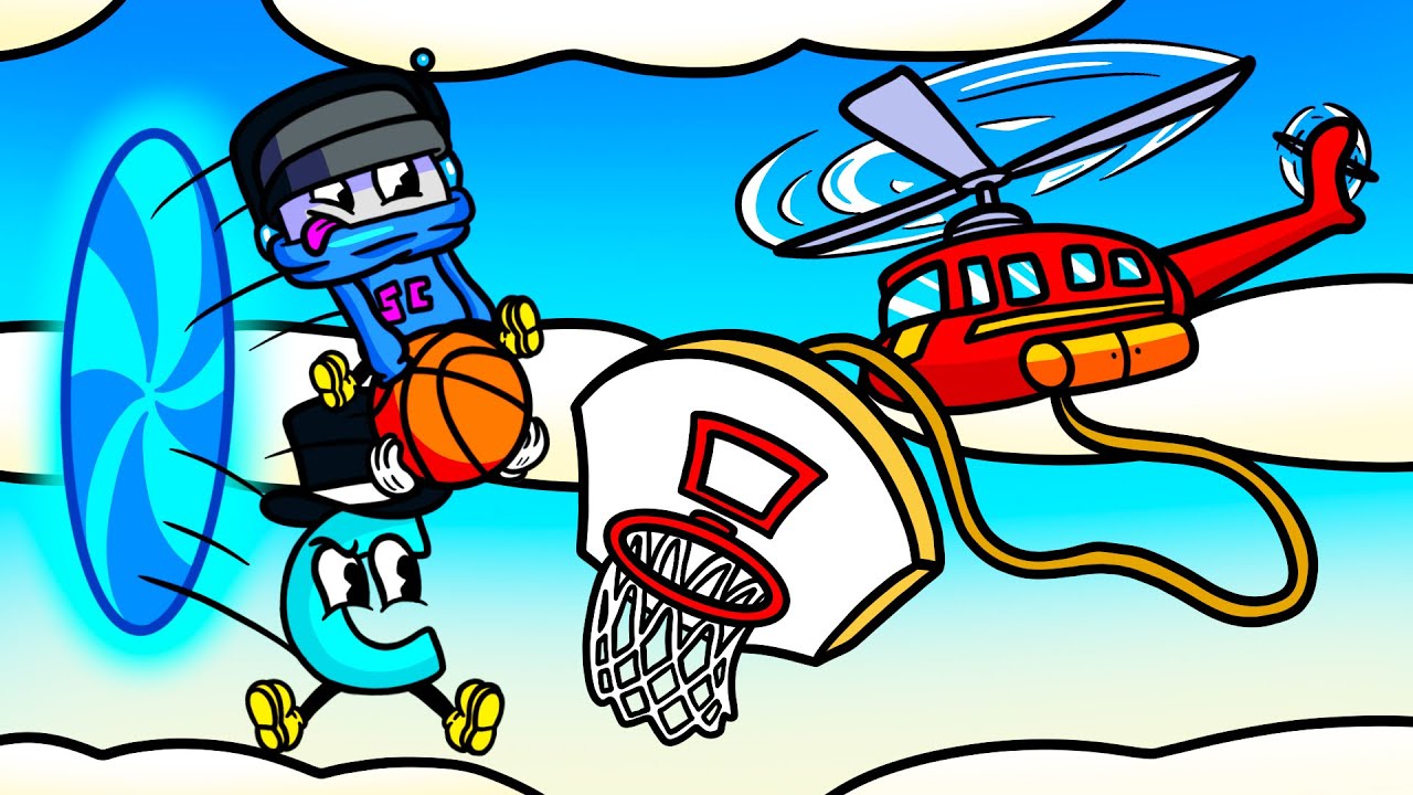 We Dunk Basketballs on Helicopters While Flipping Through Portals in ...