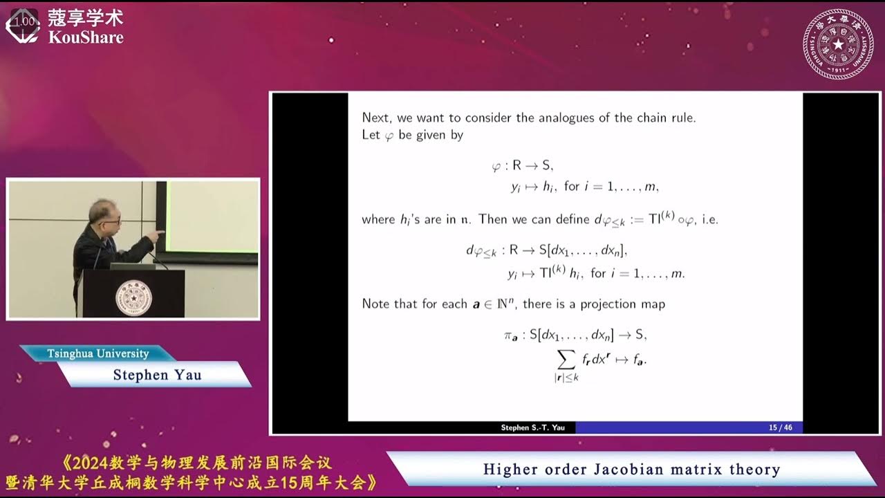 Higher order Jacobian matrix theory BY Stephen Yau 丘成栋 - YouTube