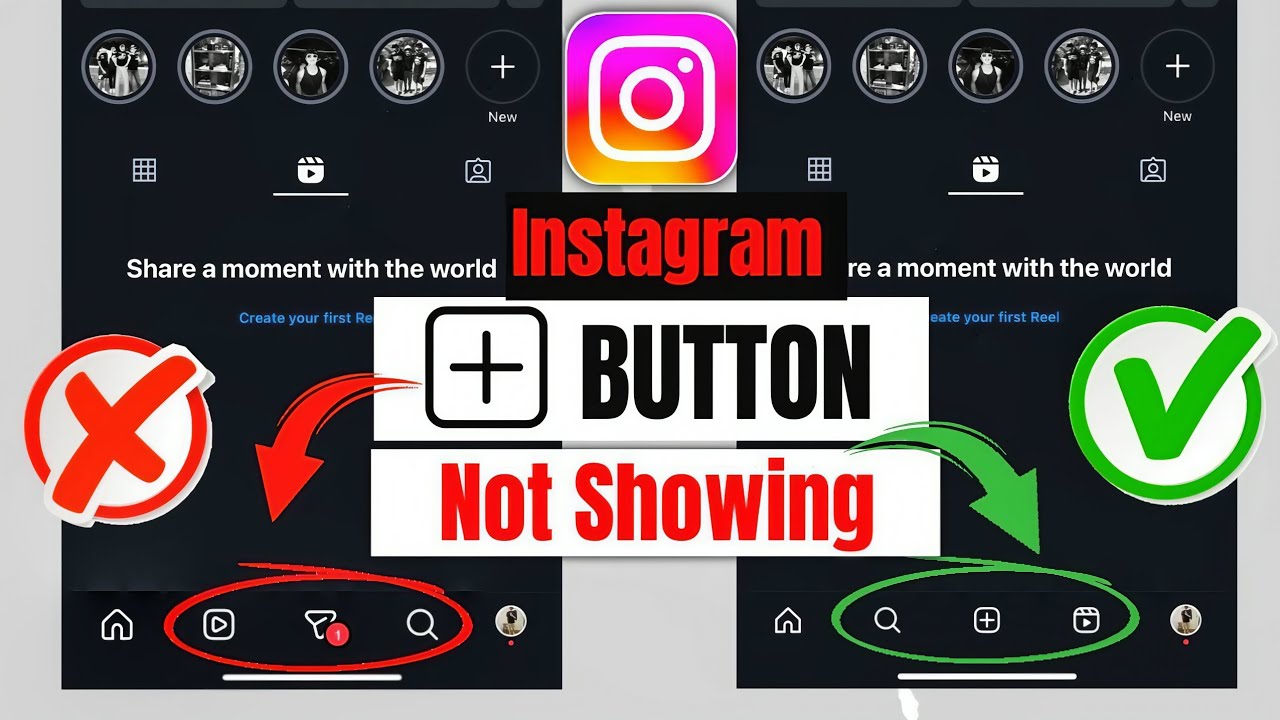 Instagram Plus Icon Not Showing 😱 | Instagram Par + Button Nahi Dikh ...