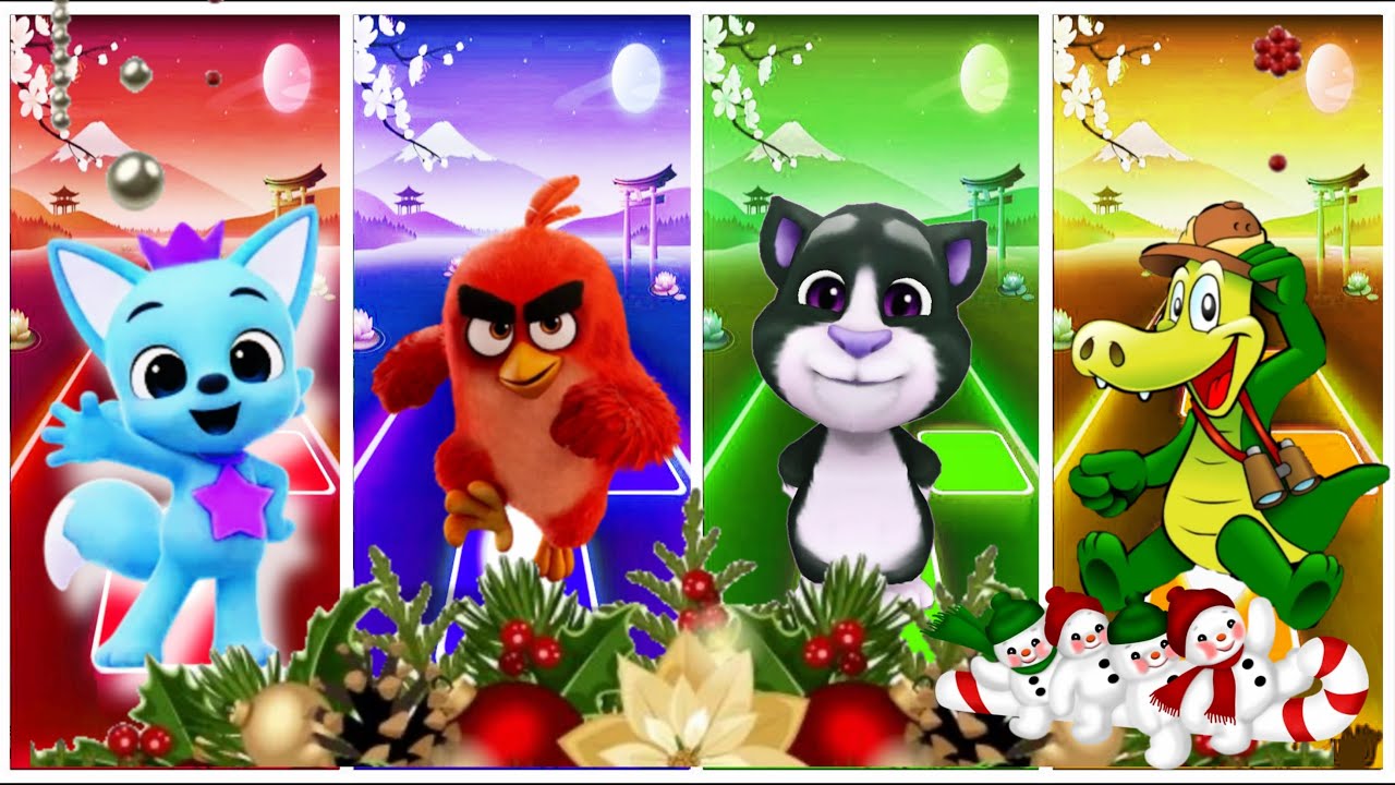 Tiles hop battle Pinkfong vs Angry Birds vs Talking Tom vs Crocodile ...