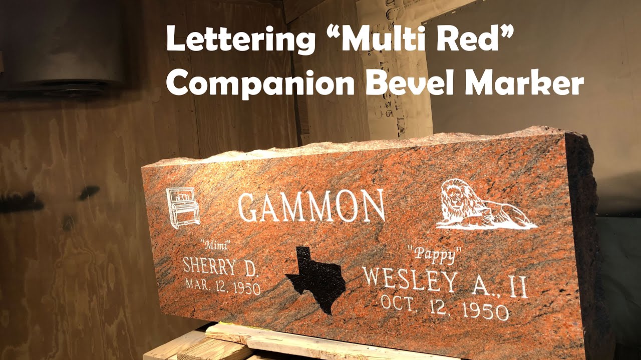 Lettering Multi-Red Granite Companion Bevel Marker - YouTube