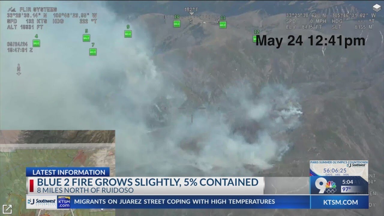 Blue 2 Fire grows slightly, 5% contained - YouTube