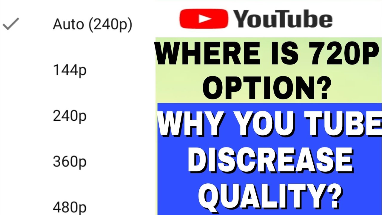 YouTube Video Quality Problem. Where is 720p 1080p option? How watch HD ...