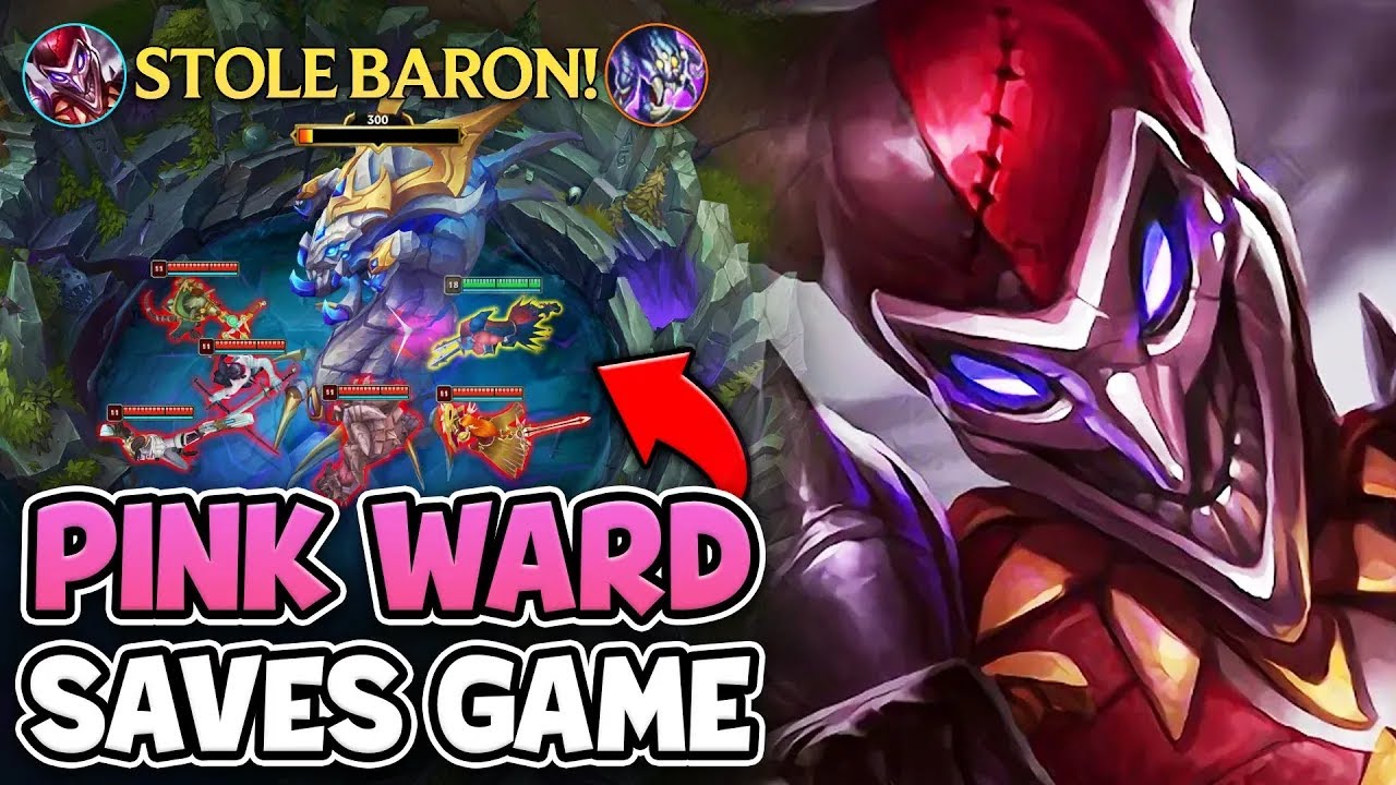 WHEN PINK WARD STEALS BARON 1V5 TO SAVE THE GAME! - YouTube