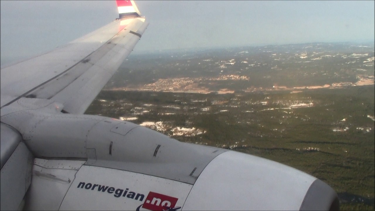 Norwegian B737-800 Early morning approaching/ landing to Oslo, Norway ...