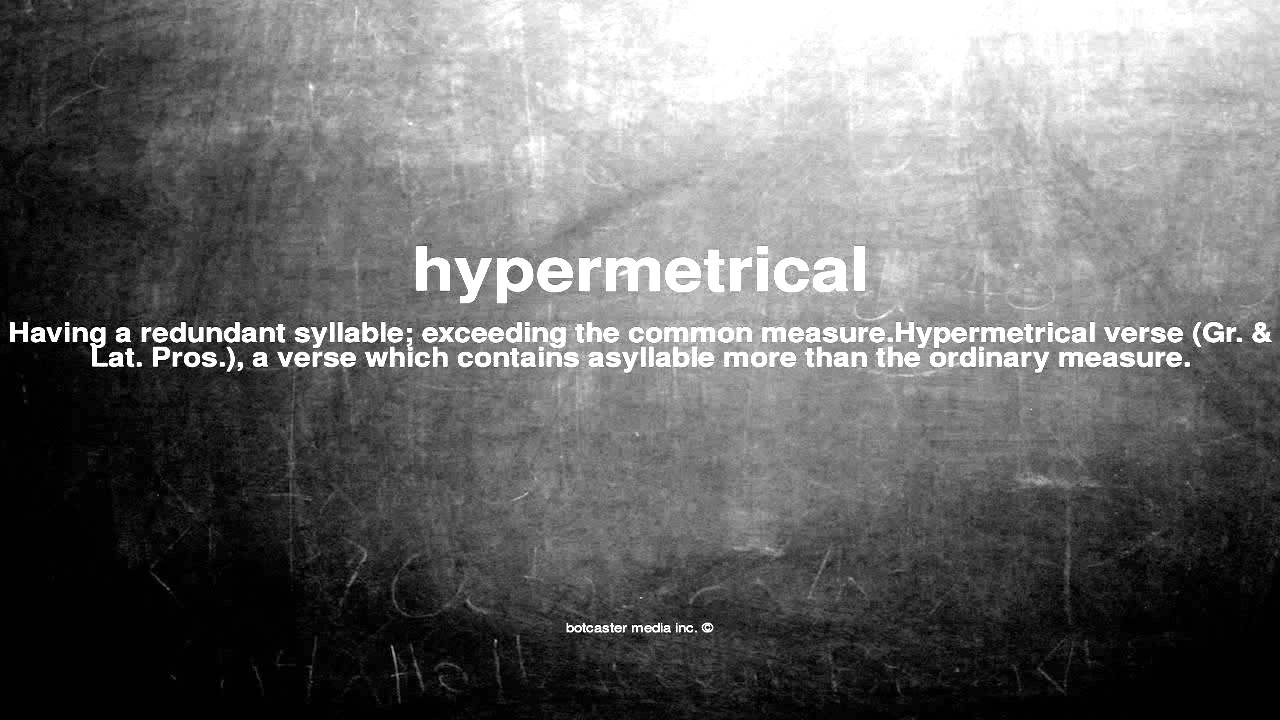 What does hypermetrical mean - YouTube