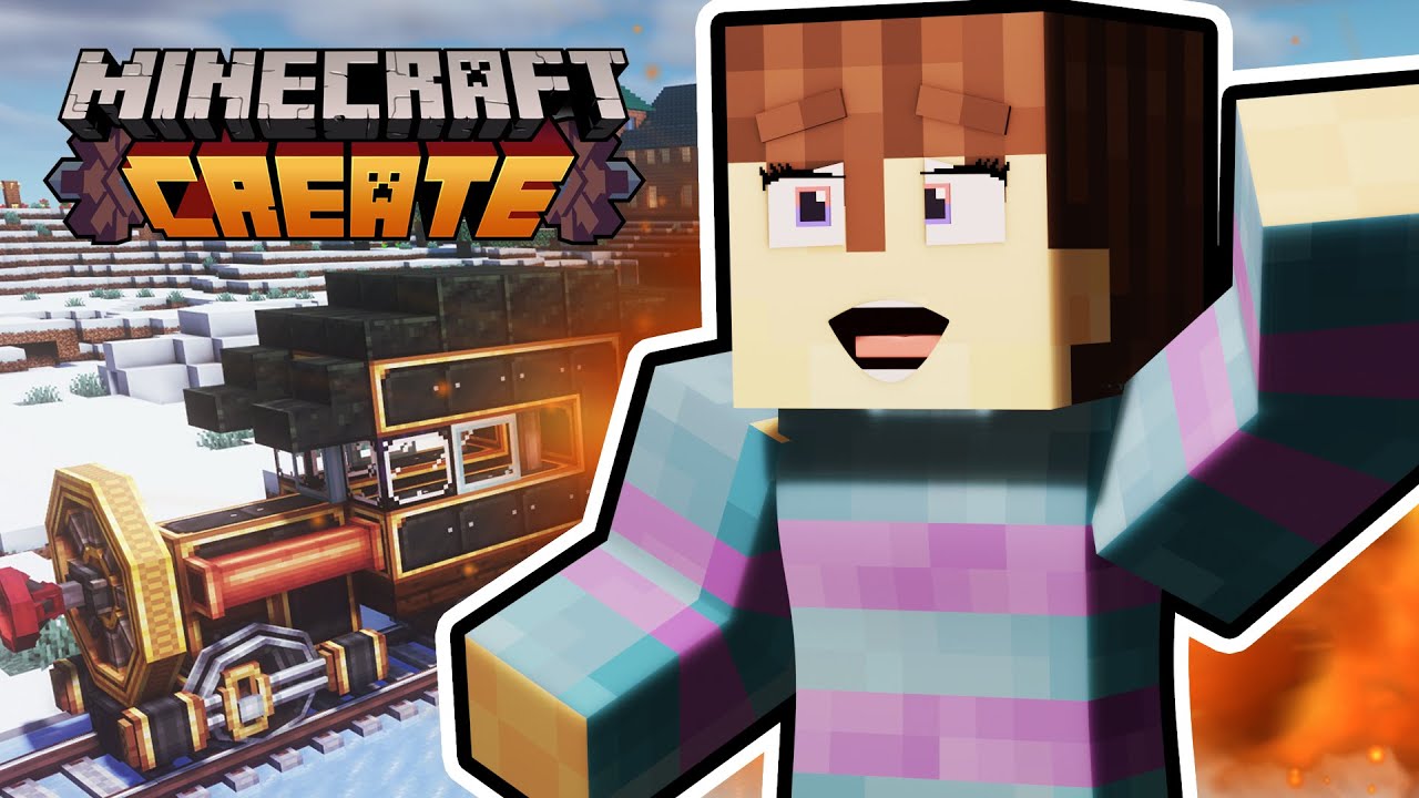 Minecraft Create Mod - Train And Track Is Built, Let’s Take a Trip ...
