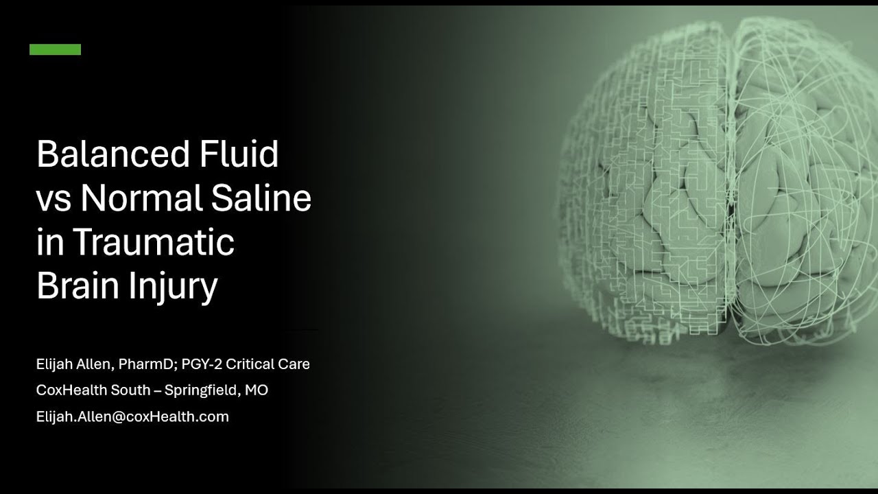 Balanced Fluid vs Normal Saline in Traumatic Brain Injury - YouTube