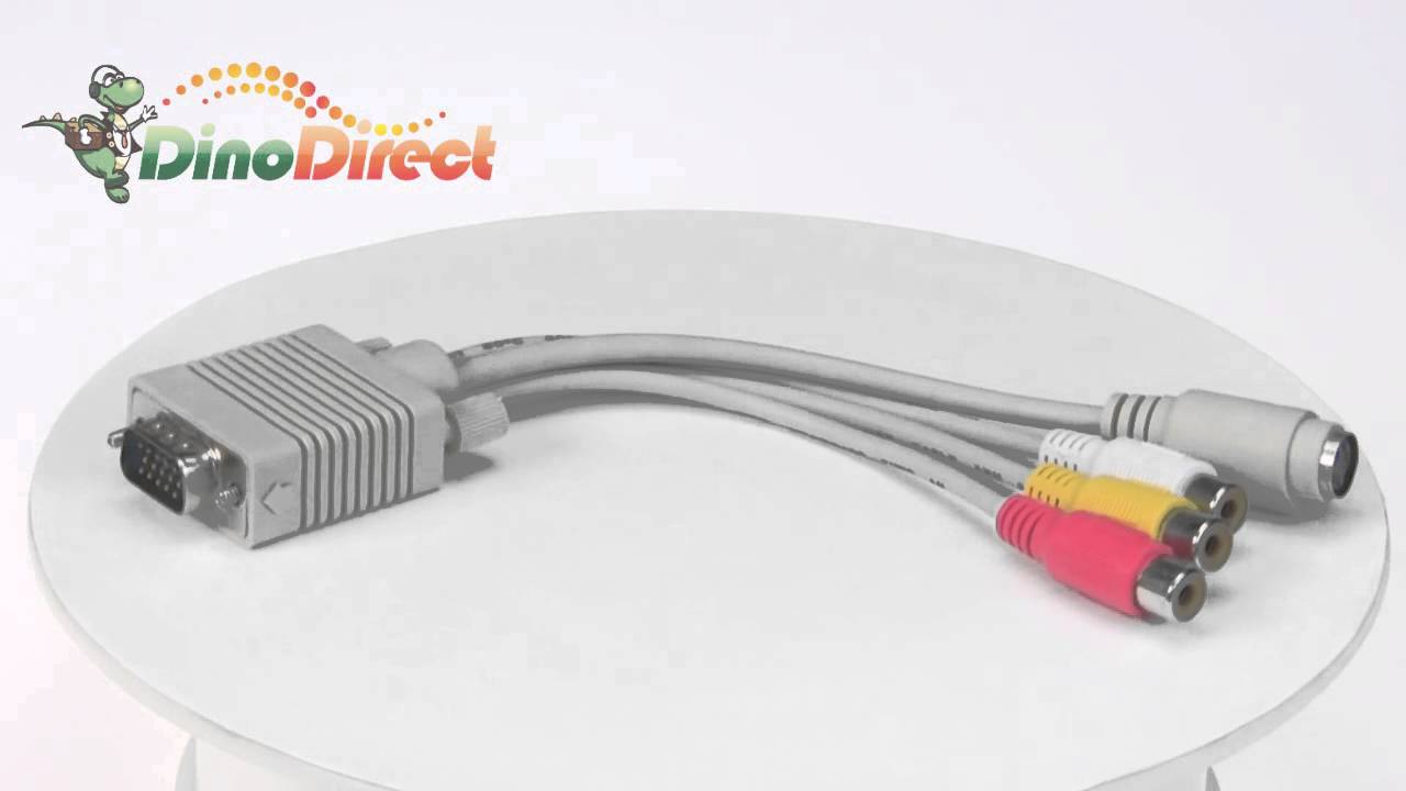 15 Pin VGA SVGA to S-Video 3 RCA TV AV Converter Cable Adapter from ...