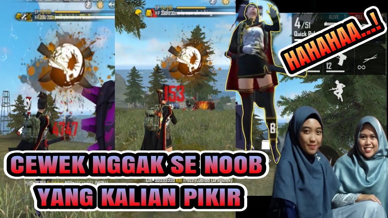 ketika para cewe main serius !! Free fire batleground - YouTube