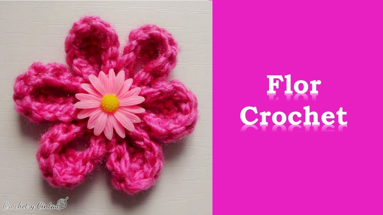 Flor tejida a crochet - YouTube