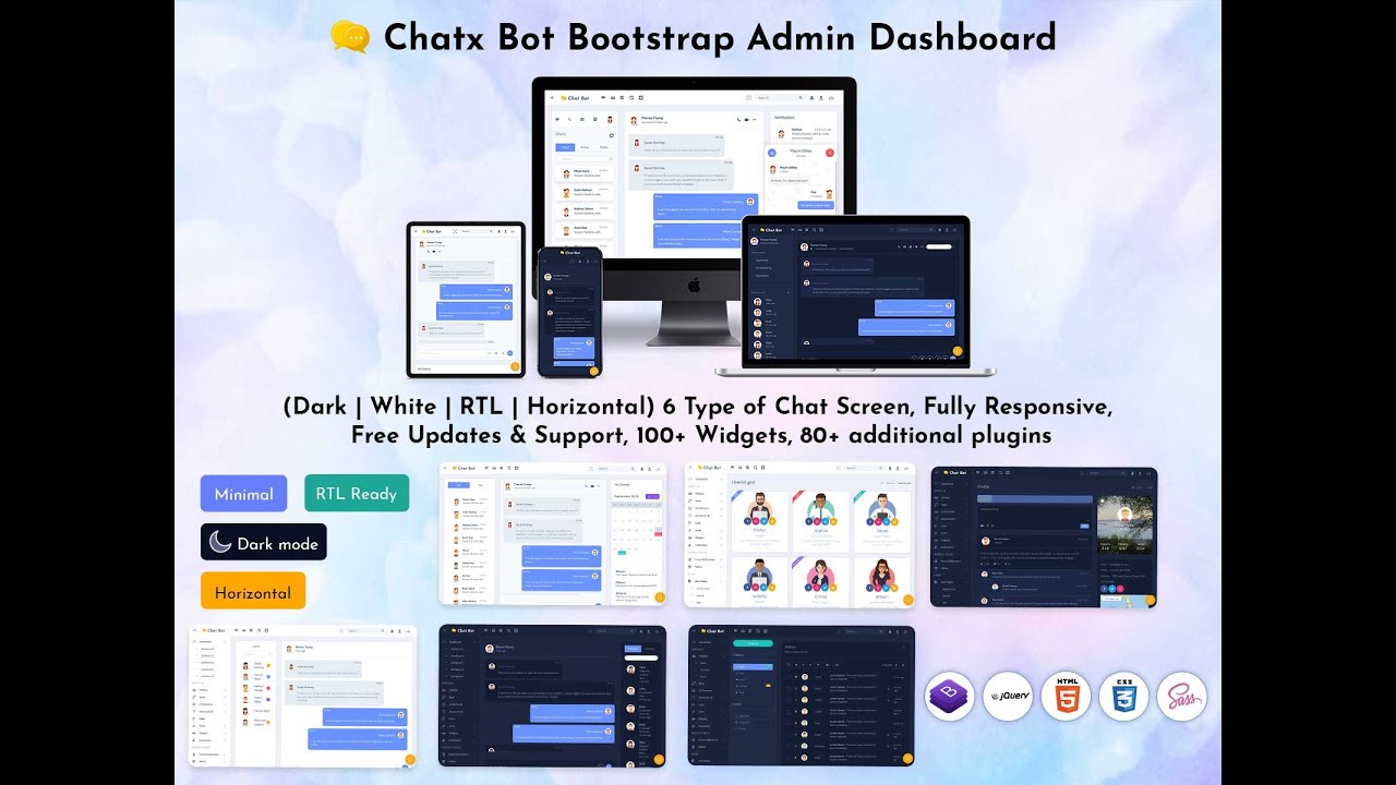 Chatbot Dashboard Responsive Bootstrap 5 Admin Template - YouTube