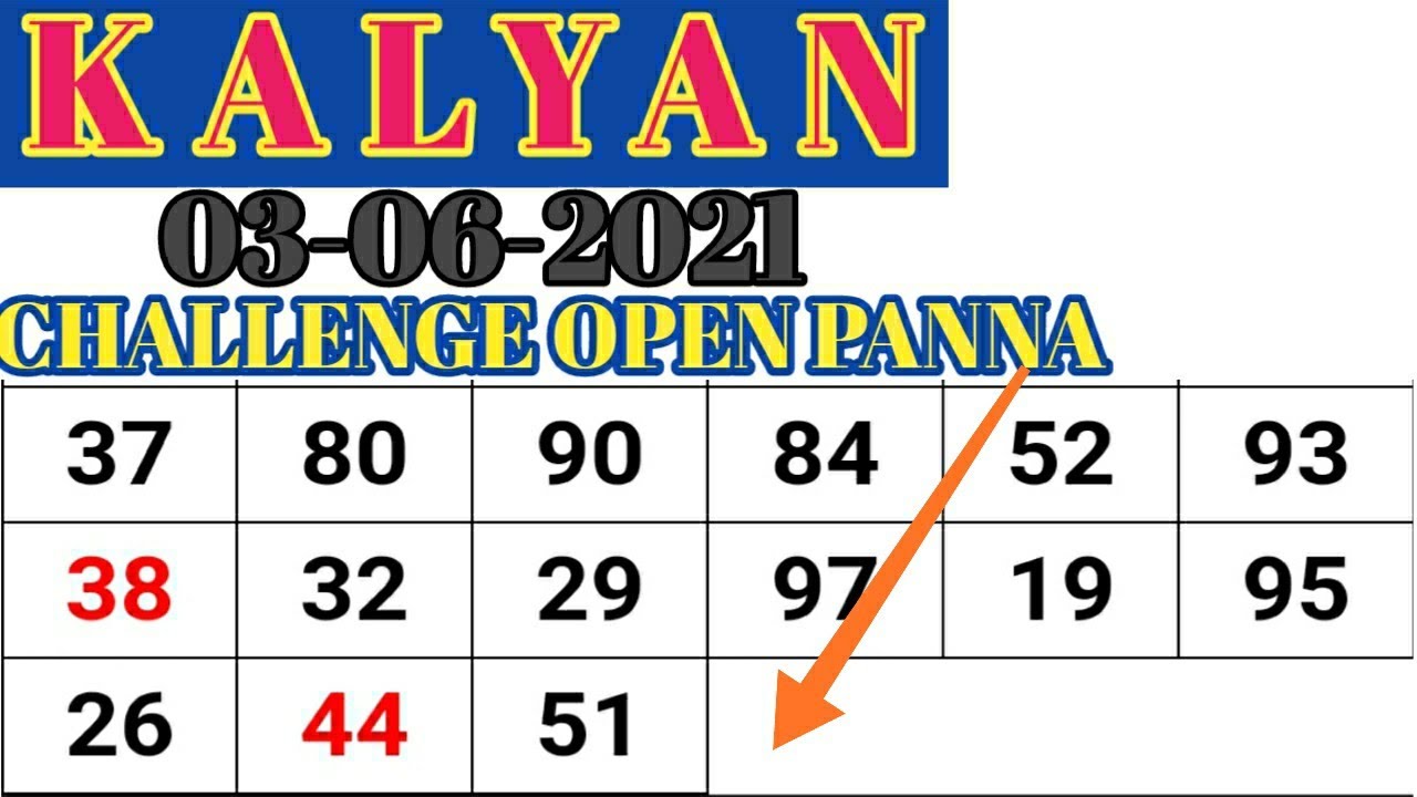 03-06-2021 KALYAN CHALLENGE OPEN PANNA FIX DON'T MISS GAME - YouTube