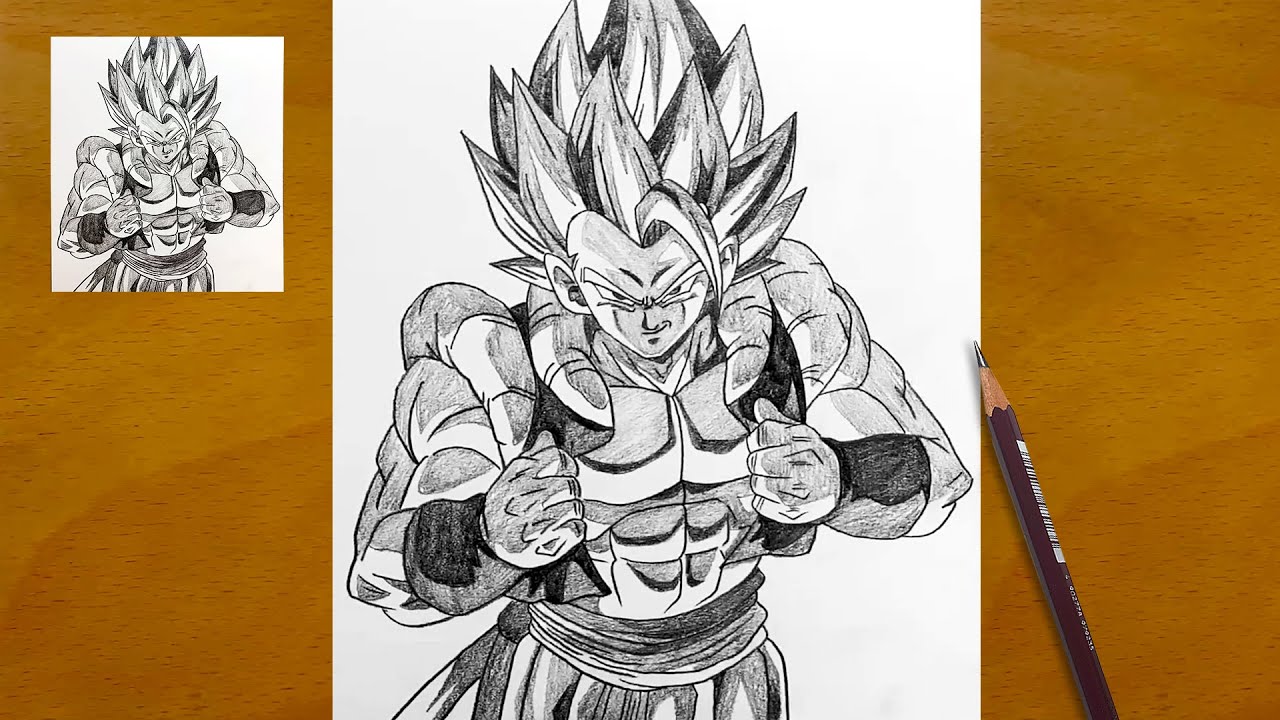 How to Draw Gogeta from Dragon Ball || Easy Gogeta Drawing Step by Step ...