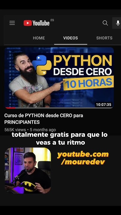 La mejor manera de aprender PYTHON en YouTube #programacion - YouTube