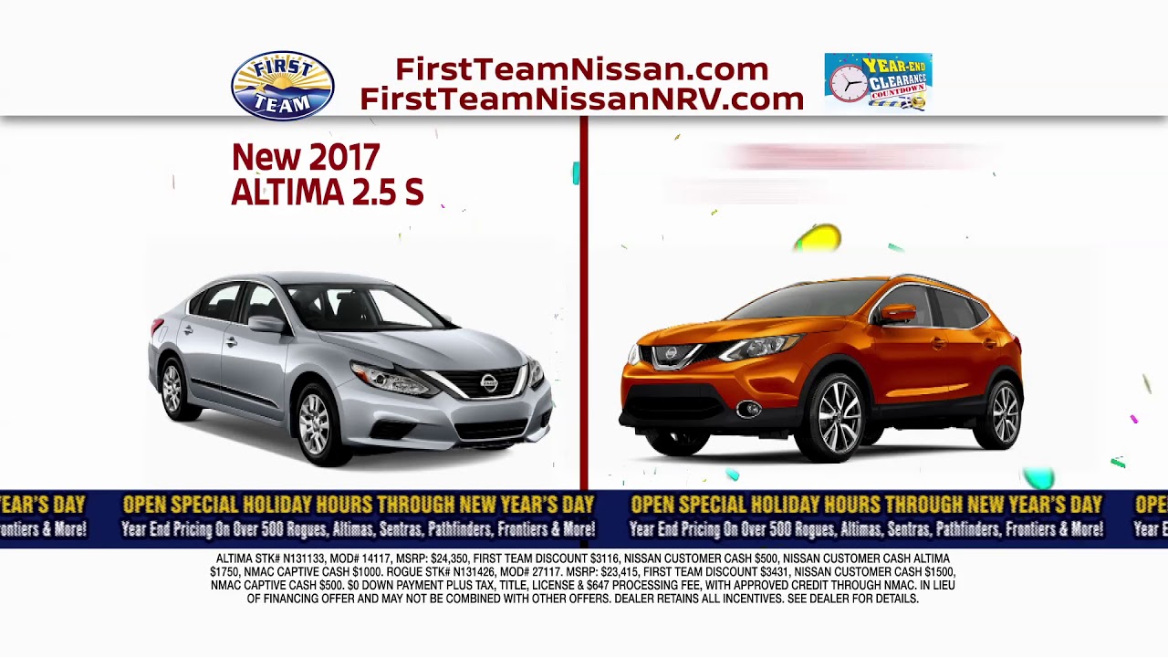 FIRST TEAM NISSAN YEAR END CLEARANCE COUNTDOWN! - YouTube