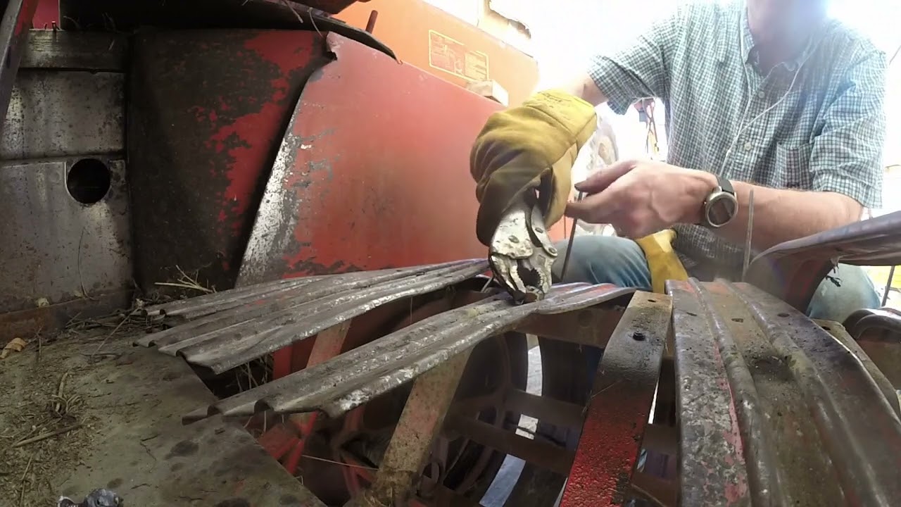 MF # 12 Baler Pickup Tine Replacement. Pt. 2 (Winning) - YouTube