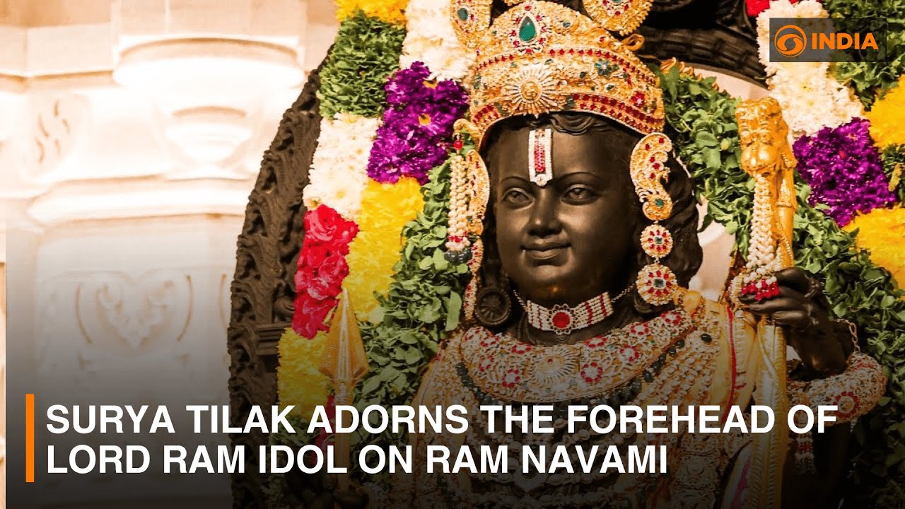 Surya Tilak adorns the forehead of Ram Lalla idol at Ayodhya Temple on ...