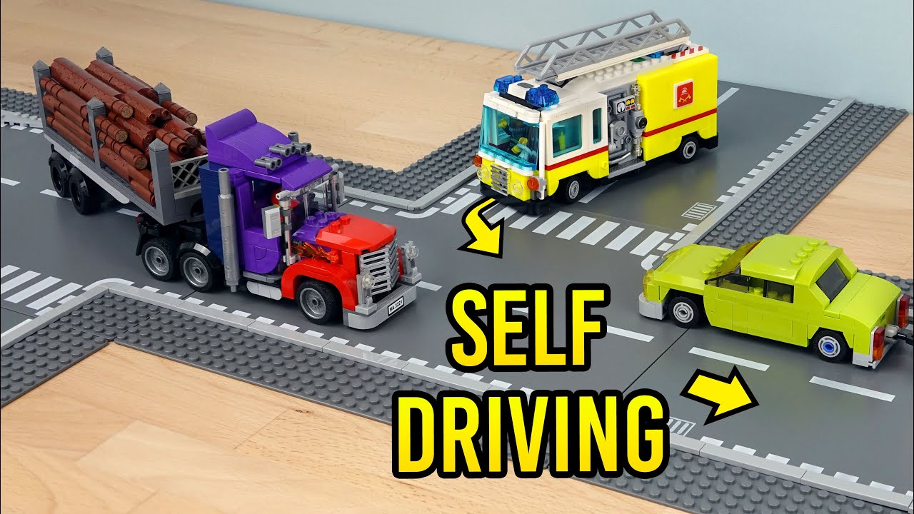 Self-Driving LEGO Vehicles - Fire Engine, Truck & Caravan! - YouTube