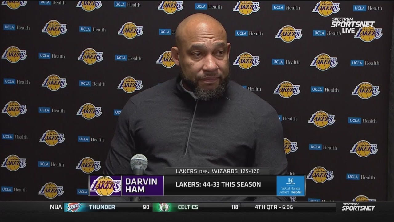 Darvin Ham POSTGAME INTERVIEW | Los Angeles Lakers beat Washington Wizards 125-120 - YouTube
