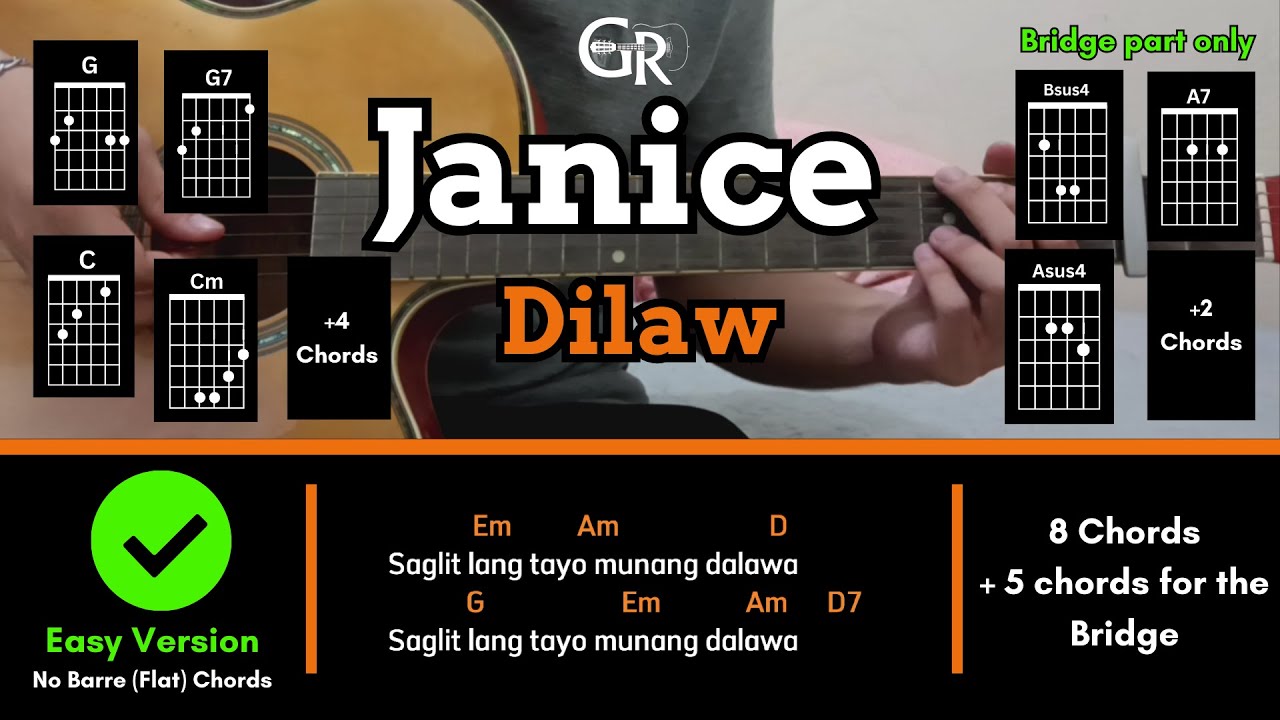 Janice - Dilaw | EASY! Guitar Tutorial (CHORDS, STRUMMING PATTERN ...
