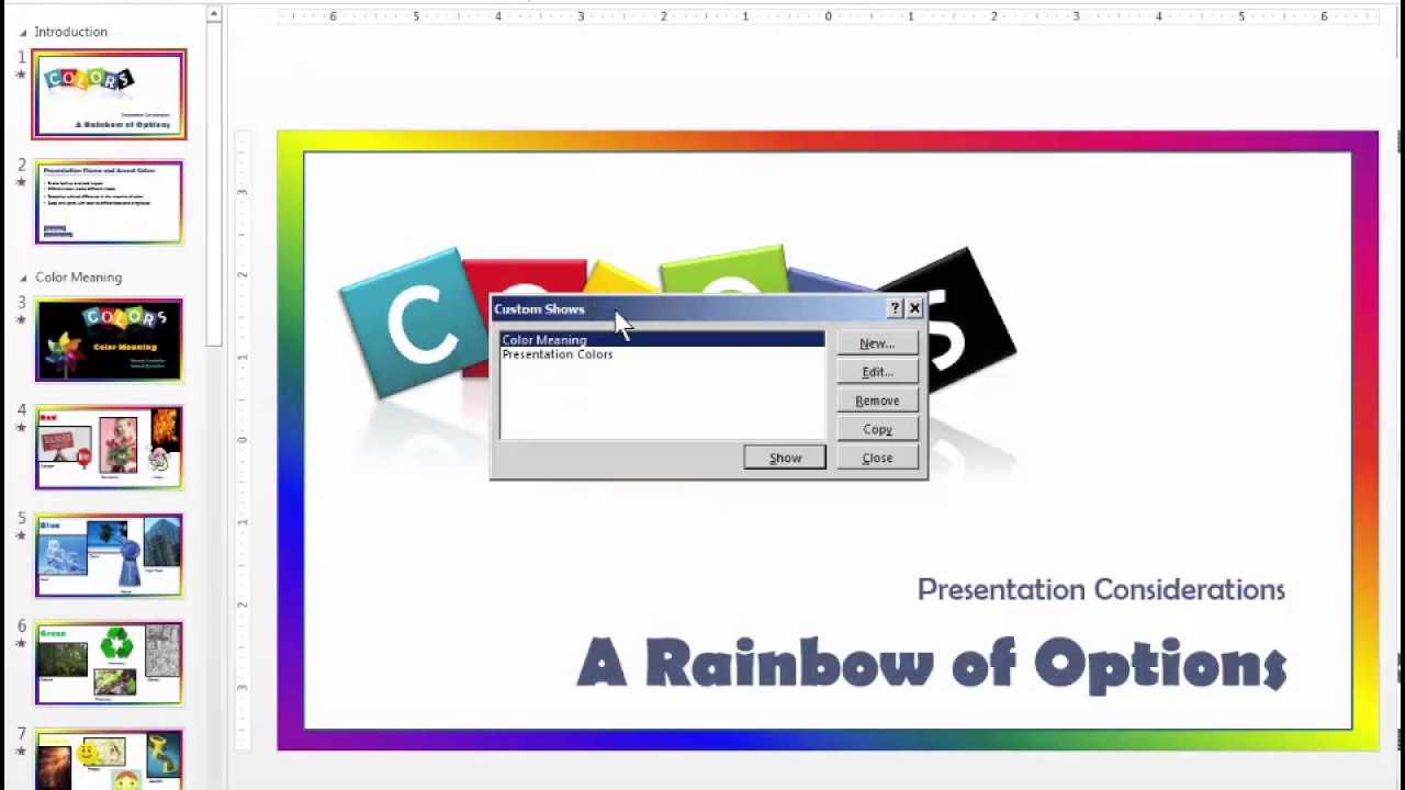How to Create Custom Slide Shows and Sections - YouTube