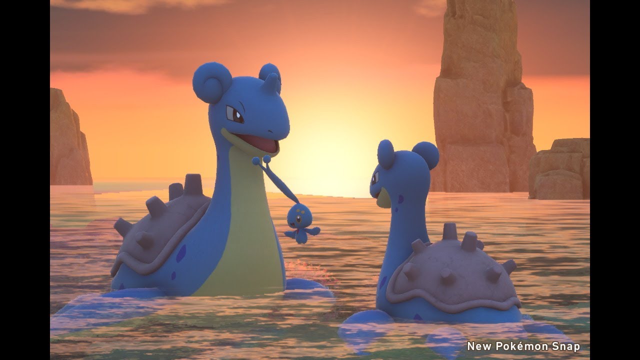 New Pokémon Snap: Lapras plays with Manaphy - YouTube