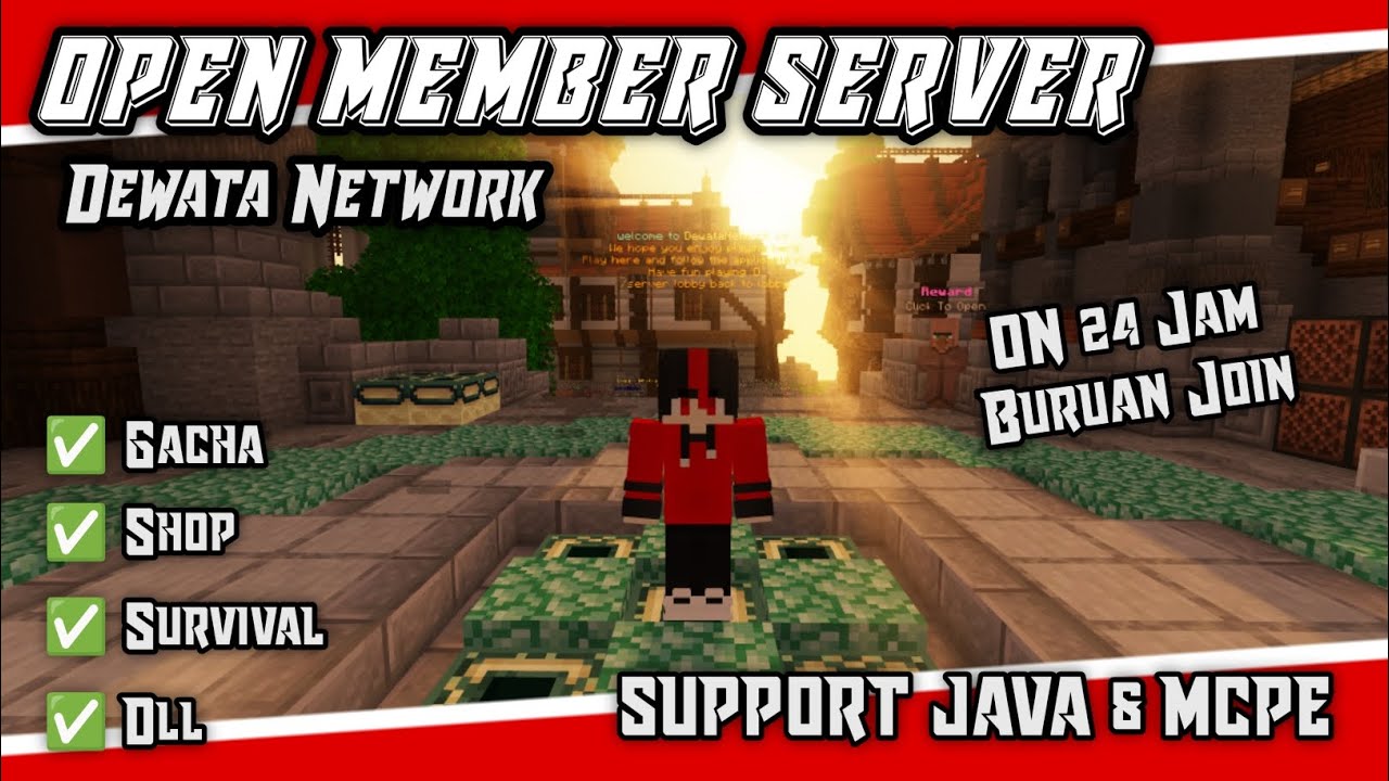 OPEN MEMBER SERVER JAVA & MCPE 1.20+ | Dewata Network - YouTube