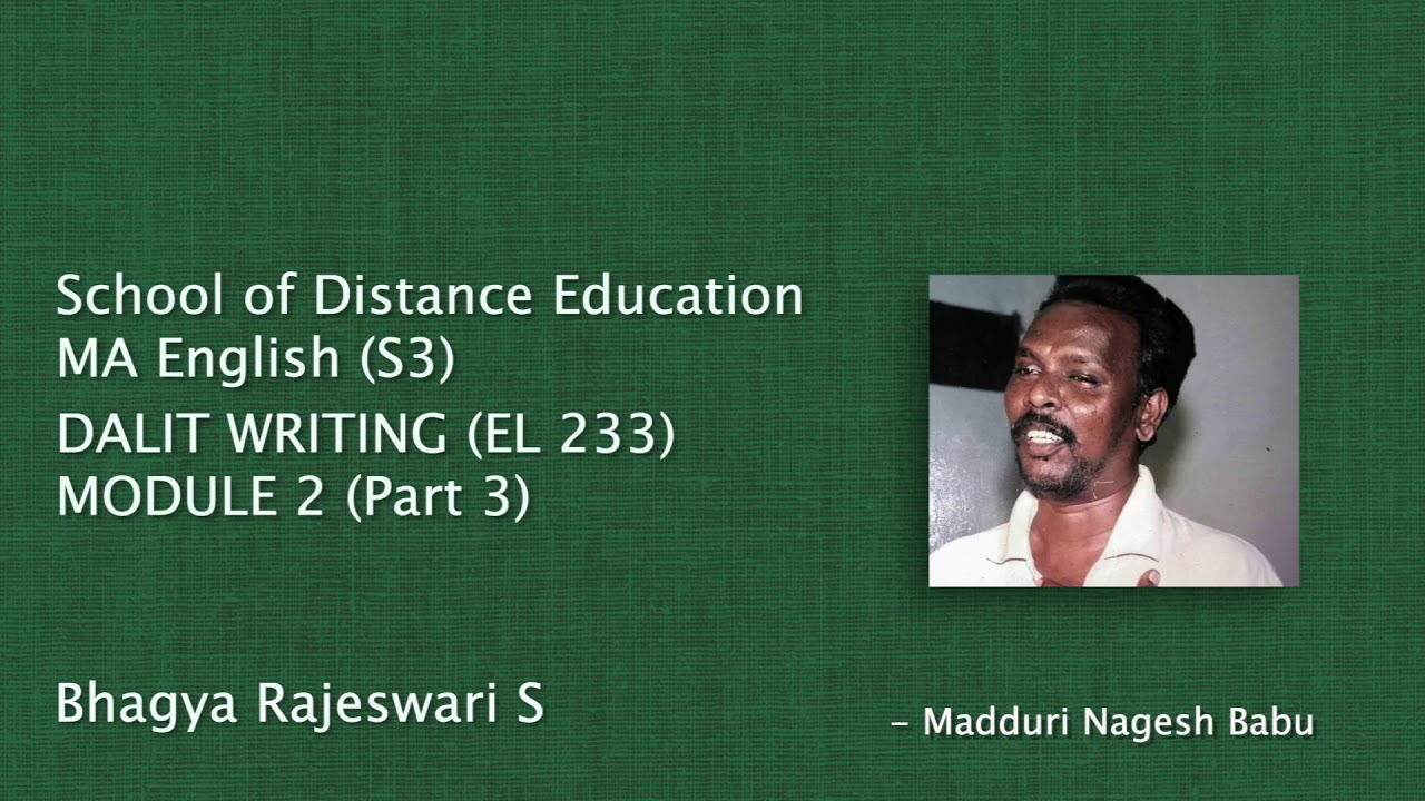 Dalit Writing: Poems 2 - YouTube