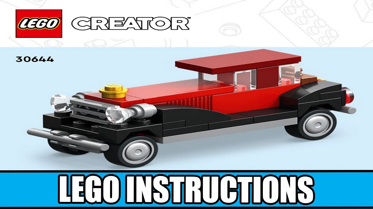 LEGO Instructions | Creator | 30644 | Vintage Car - YouTube