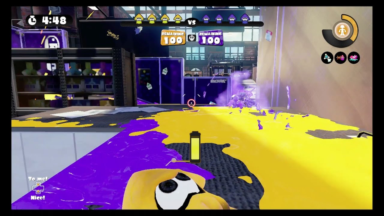 Splatoon: Going two down in Splat Zones (7-5, Tri-slosher) - YouTube