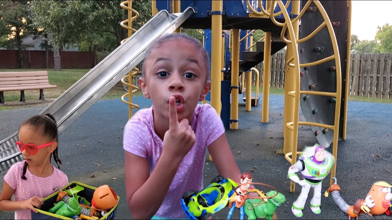 Hide And Seek with Toy Story 4 Toys at The Playground - YouTube