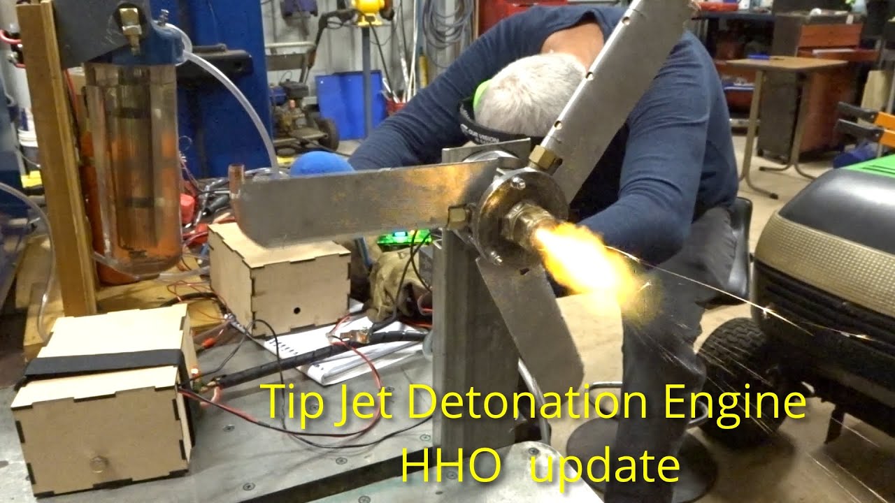 Tip Jet Detonation Engine using HHO Update - YouTube