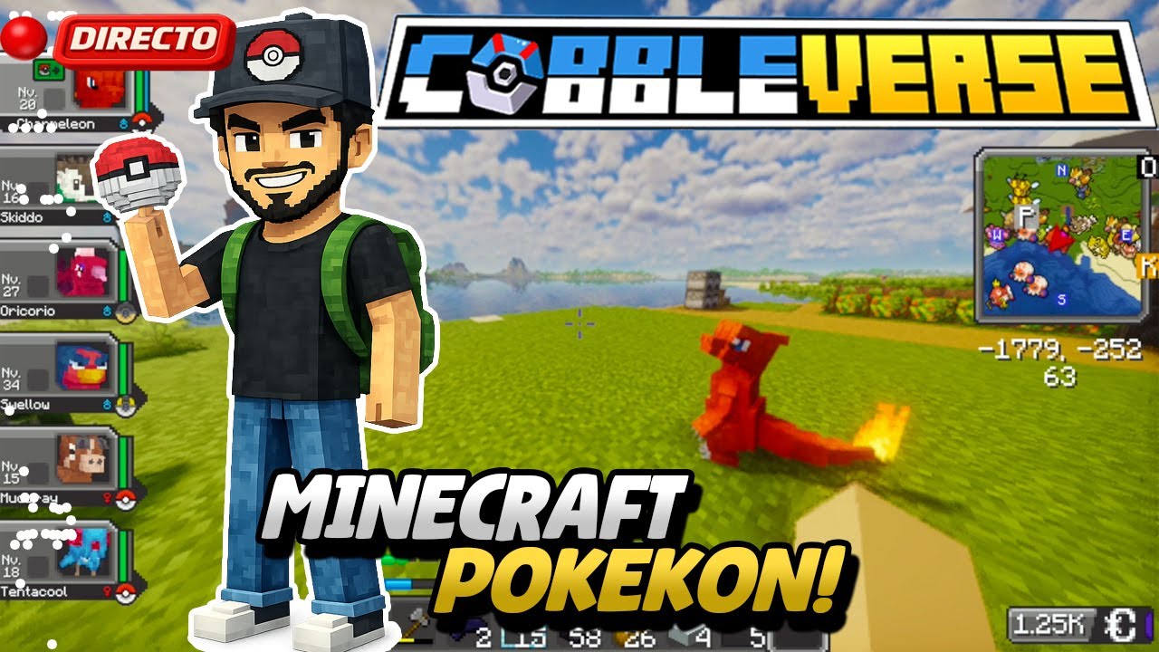 ⛏️MINECRAFT POKÉMON! - COBBLEVERSE | Jugando el ModPack de Rubius 🐻🔴EN ...