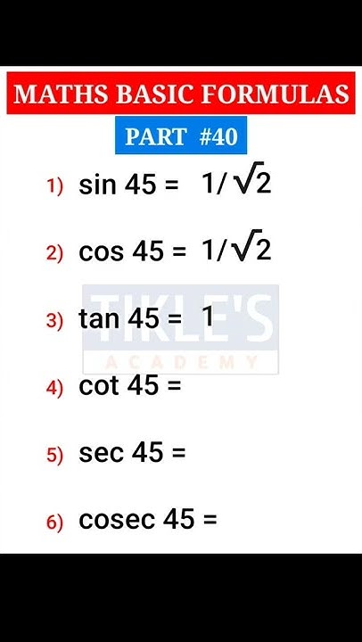 Maths Basic Formulas Part 40 #shorts #tiklesacademyofmaths - YouTube