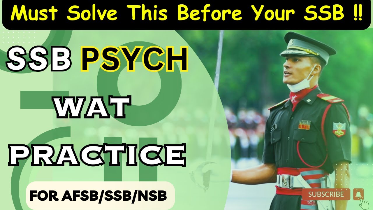 WAT PRACTICE SET | WORDS ASSOCIATION TEST | SSB INTERVIEW - YouTube