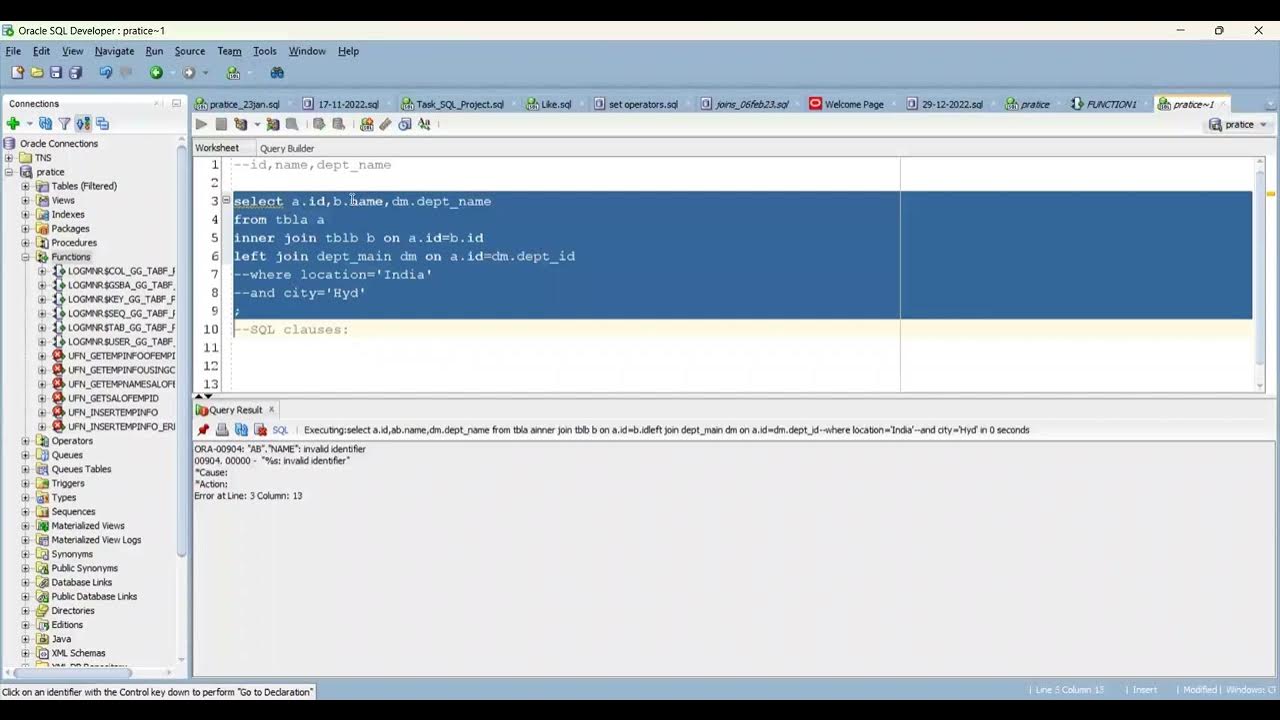 Clauses and Aliases importance in SQL and joins with realtime scenarios in SQL and Oracle - YouTube