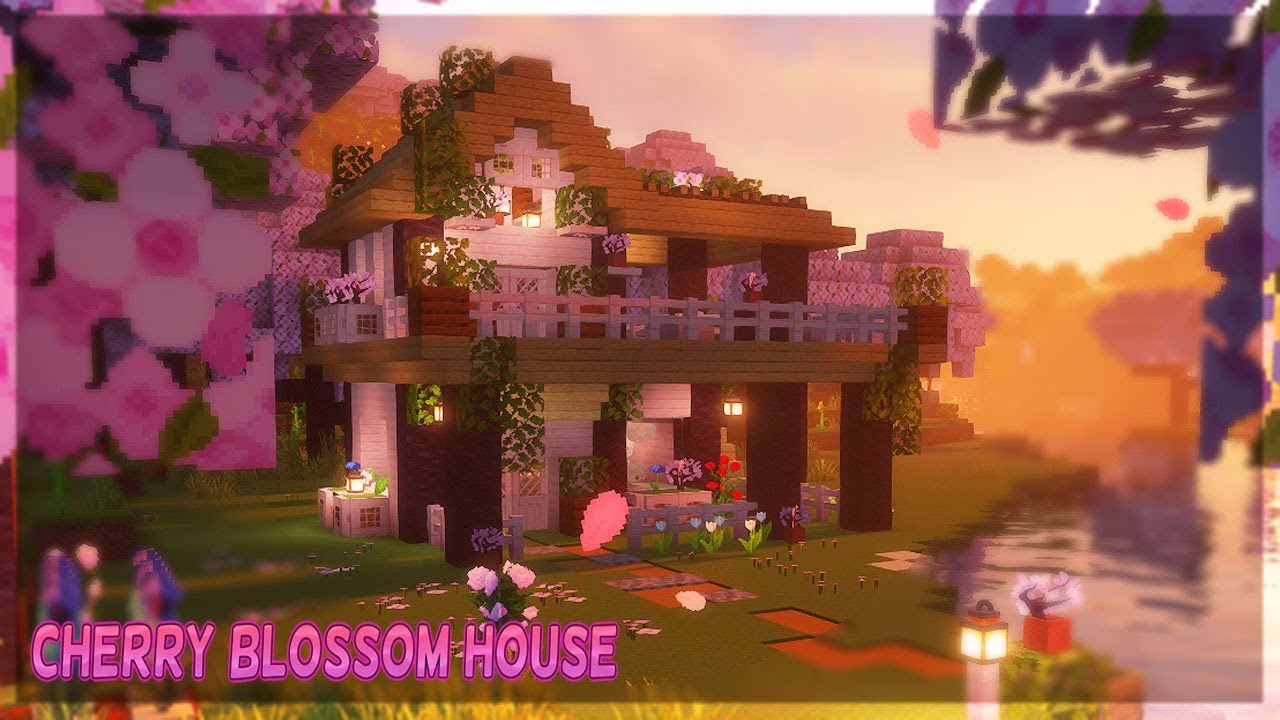 Minecraft Relaxing Longplay | building a Cherry blossom house 🍀 (#6 ...