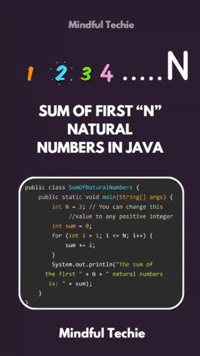 Sum of First "N" Natural Numbers | Day 4 of 100📌: Java DSA Beginner Series | Learn in 1 Minute🏆 ...