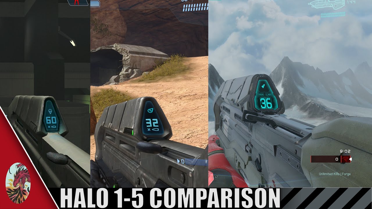 Halo 1-5 Assault Rifle Comparison (All Halo Games Included) - YouTube